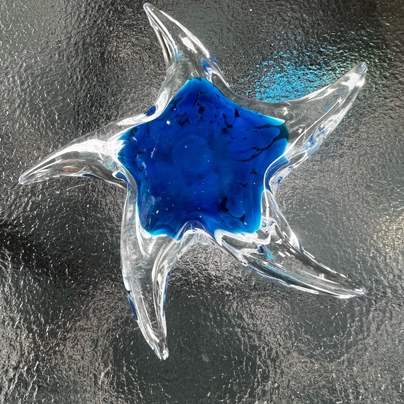 None | Accents | 6 Hand Blown Art Glass Star Fish Figurine Sculpture ...